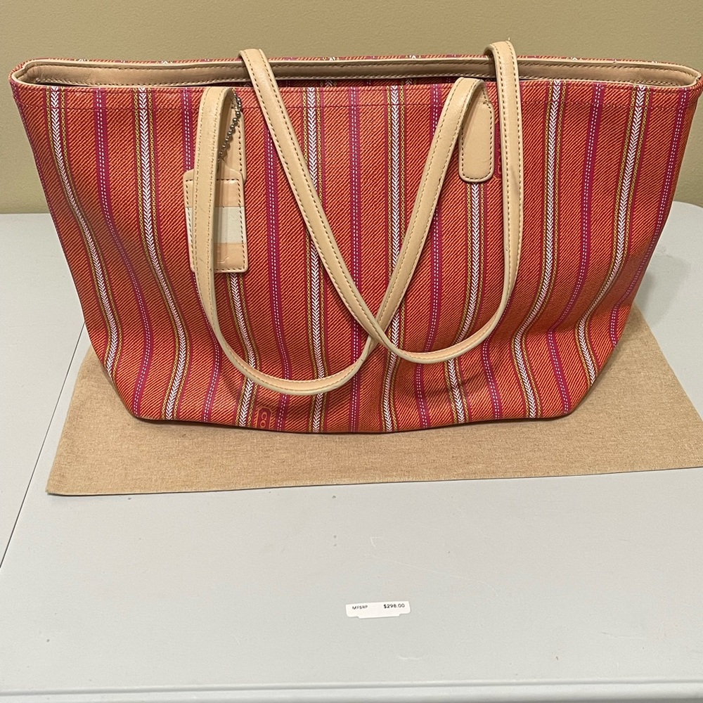 Coach Legacy Weekend Stripe Tote - Gem
